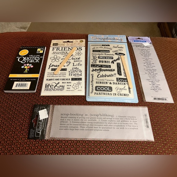 Office | Quotes Assorted Scrapbook Rub On Transfers Stickers | Poshmark
